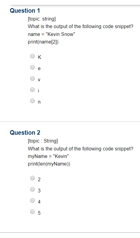 Solved Question1 Topic Stringl What Is The Output Of The