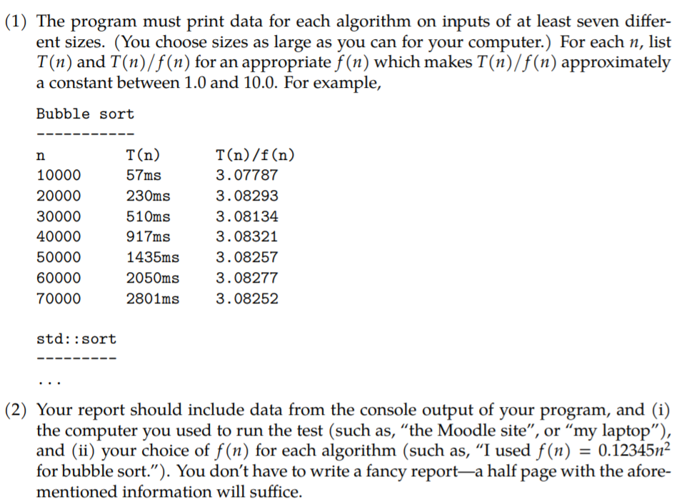 Solved Project 1: Demonstrate Running Times This project | Chegg.com
