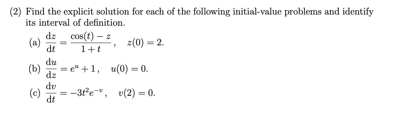 Solved My friend Find the explicit solution for each of | Chegg.com