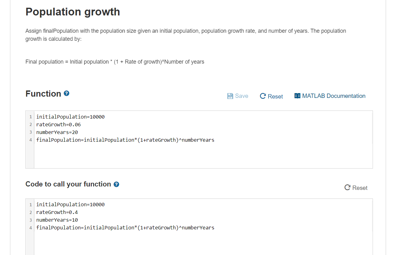 Solved Population growth Assign finalPopulation with the | Chegg.com