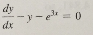 Solved dxdy−y−e3x=0 | Chegg.com