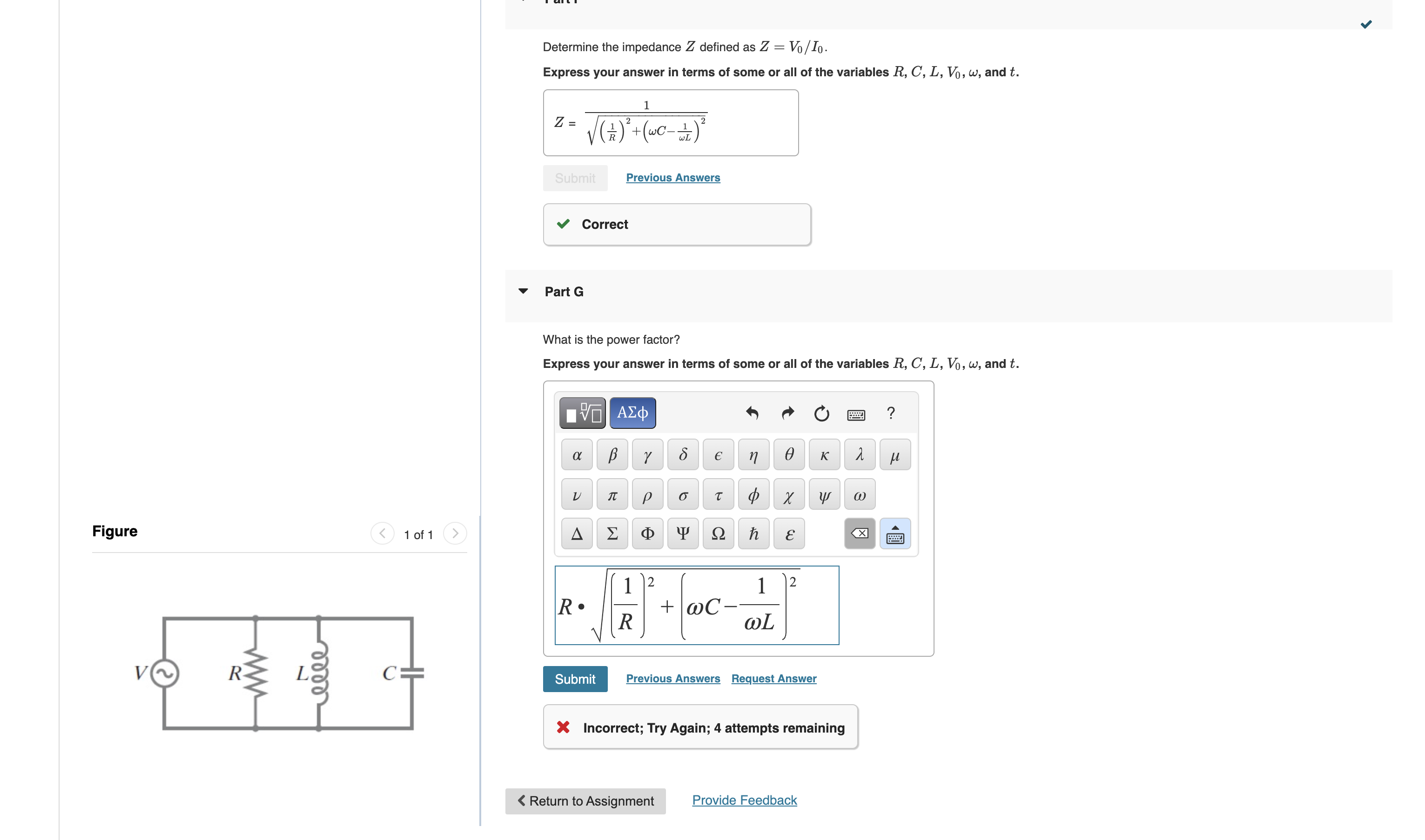 Solved A resistor R, ﻿capacitor C, ﻿and inductor L ﻿are | Chegg.com