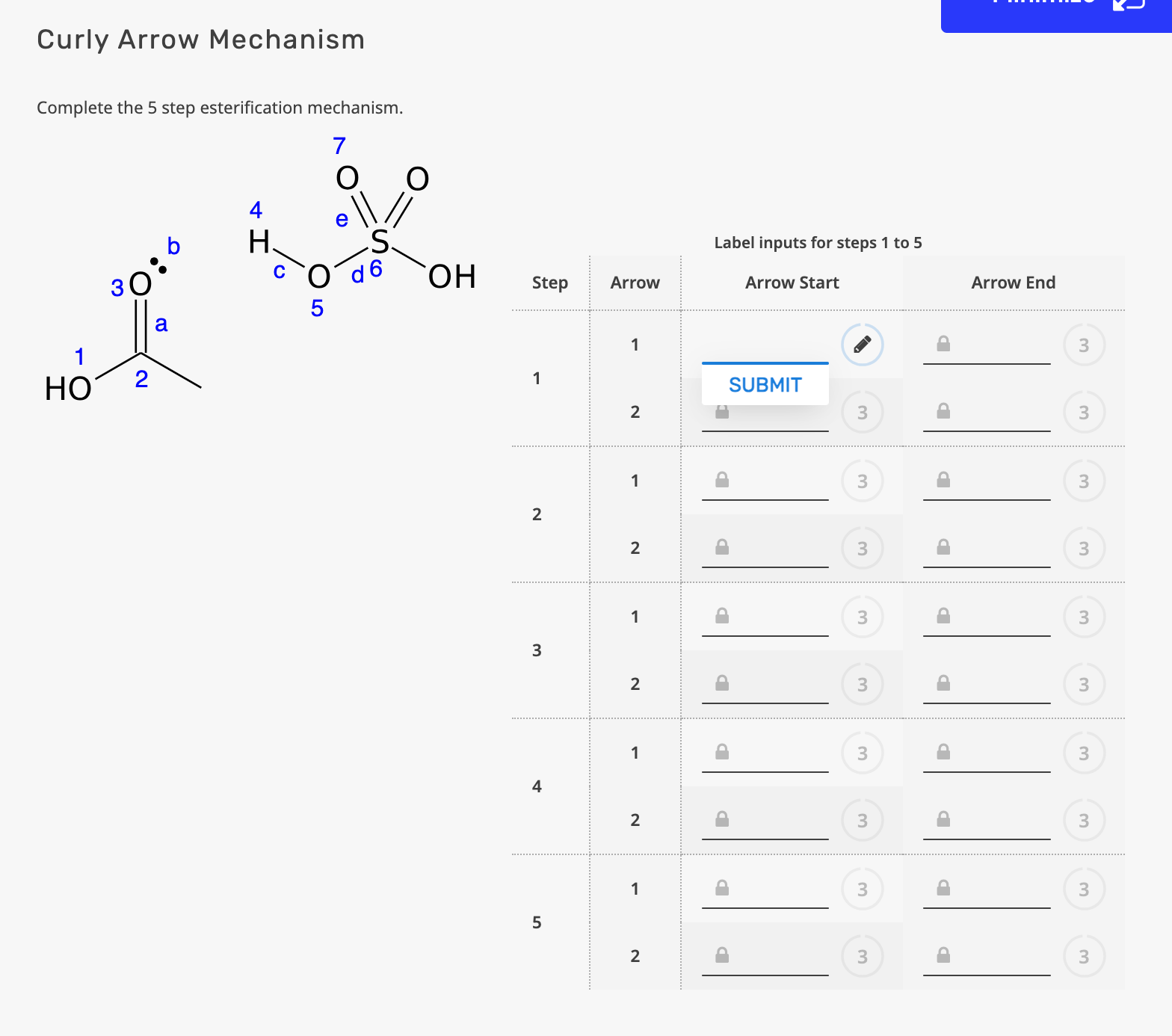 Curly Arrow Mechanism Complete the 5 step | Chegg.com