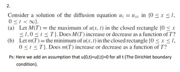 Solved 2. Consider a solution of the diffusion equation in | Chegg.com