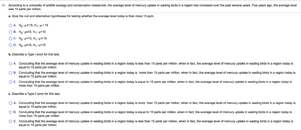 Solved 14. According to a university of wildlife ecology and | Chegg.com