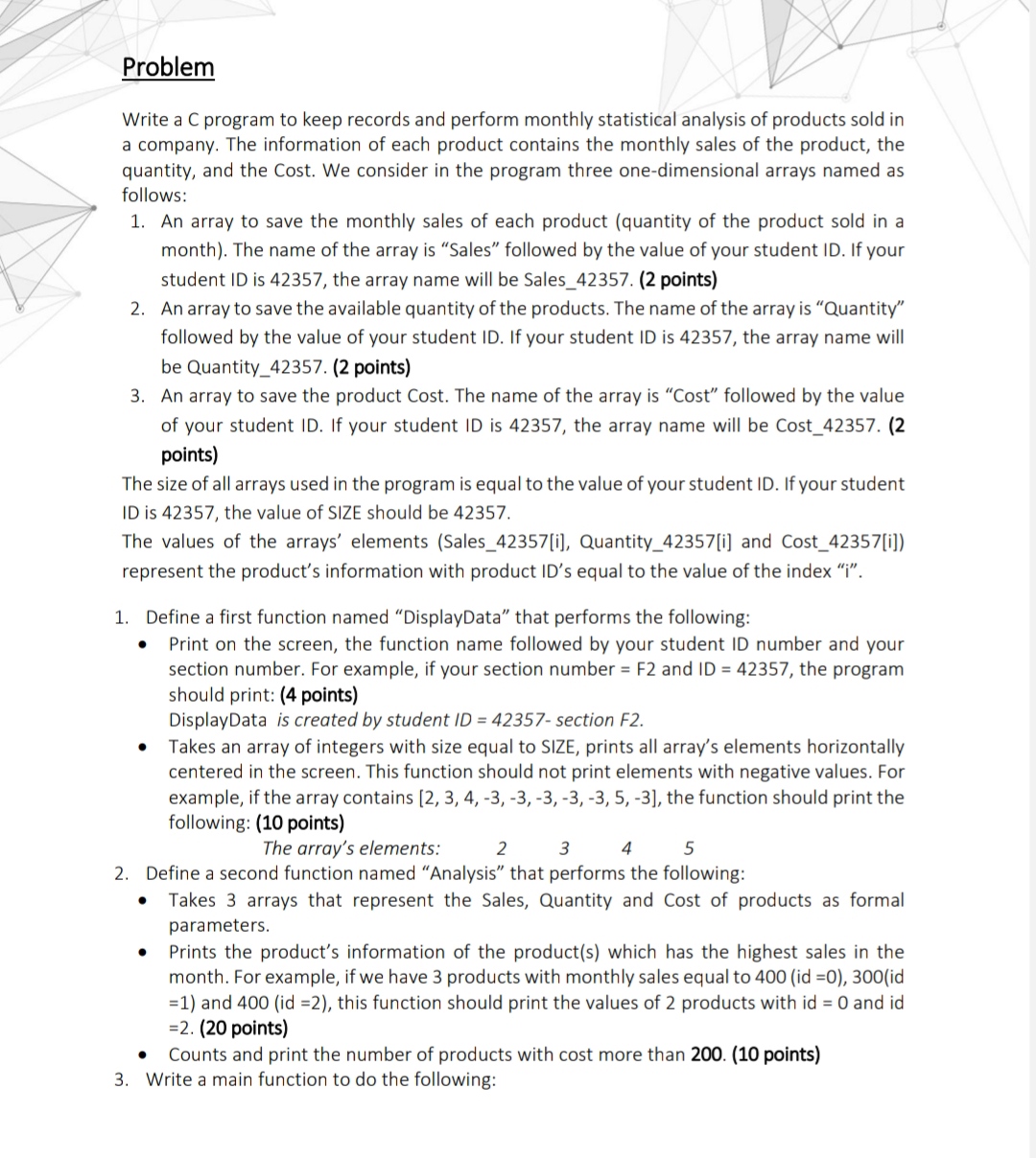 Solved Problem Write a C program to keep records and perform | Chegg.com