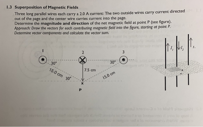 Solved 1.3 Superposition of Magnetic Fields Three long | Chegg.com