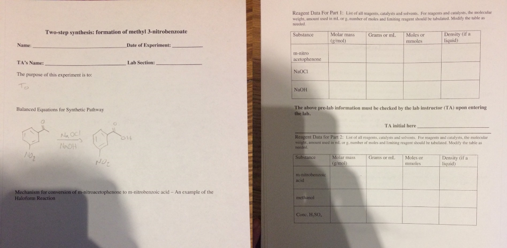 Solved Reagent Data For Part 1: List of all reagents, | Chegg.com