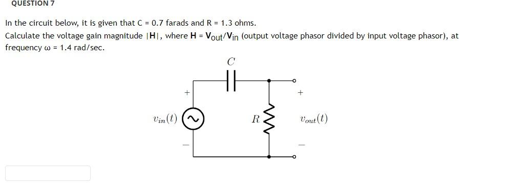 Solved In the circuit below, it is given that C=0.7 farads | Chegg.com