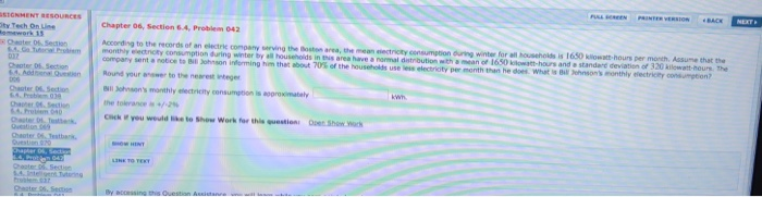 Solved ASSIGNMENT RESOURCES Chapter 06, Section 6.4, Go | Chegg.com