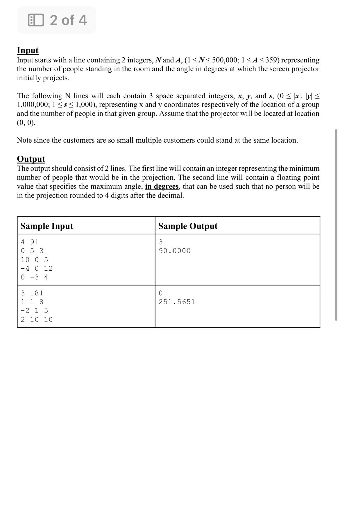 Solved Computer Science I Program 4 Projector Problems 