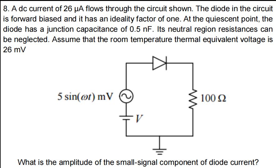 Solved A dc current of 26 ﻿muA flows through the circuit | Chegg.com