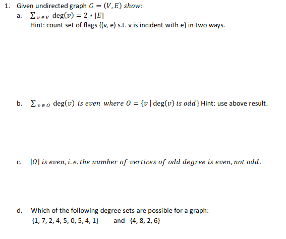 Solved Given Undirected Graph Gve Show A 