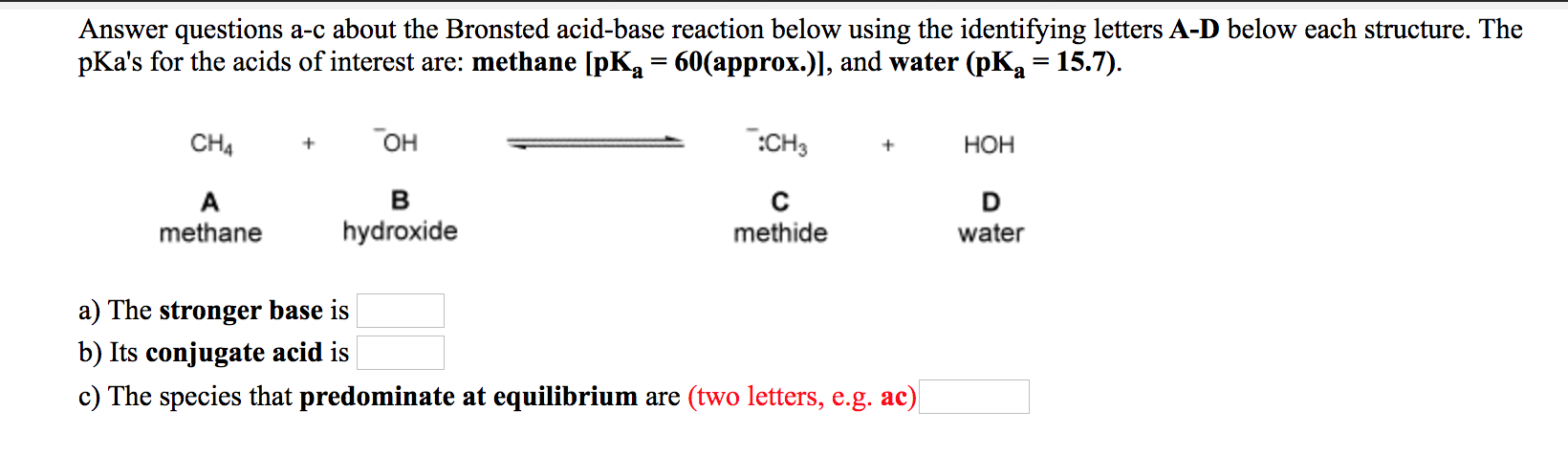 Solved Answer questions a-c about the Bronsted acid-base | Chegg.com