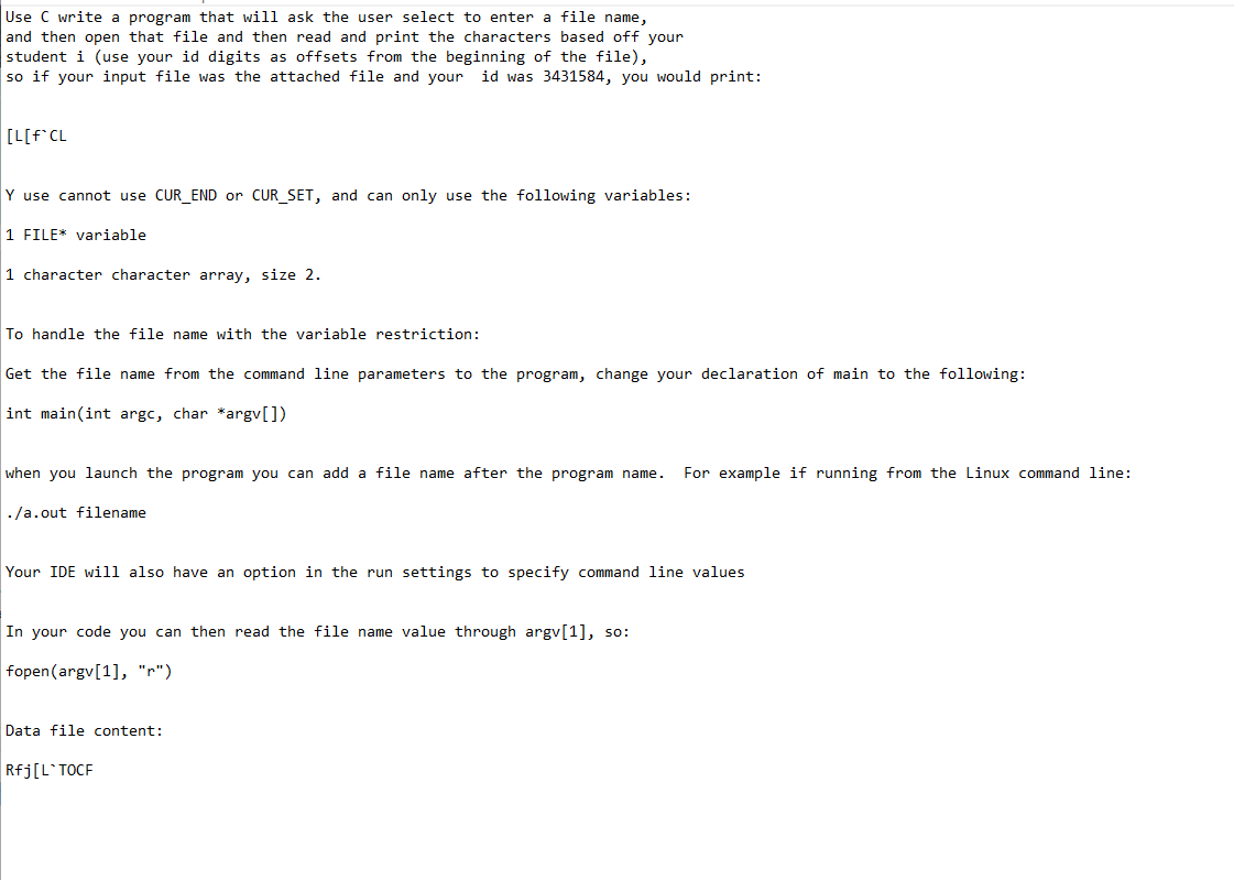 Solved Use C write a program that will ask the user select | Chegg.com