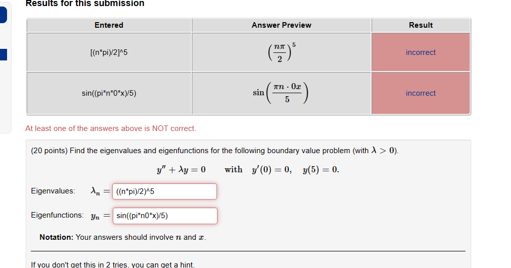 Solved Results for this submission At least one of the | Chegg.com