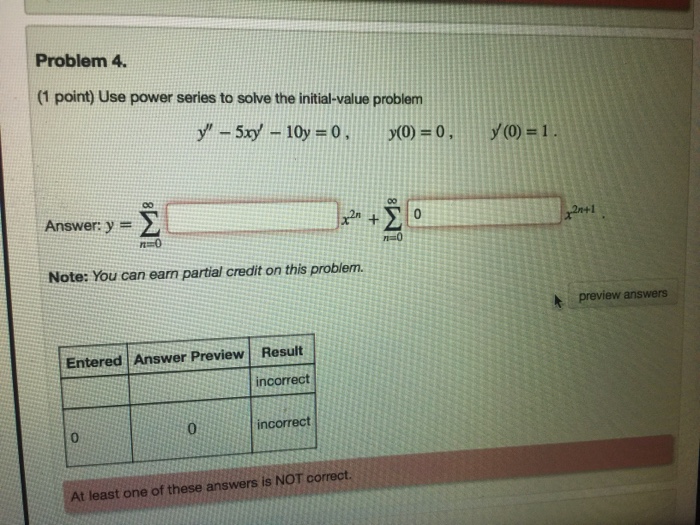 Solved Use power series to solve the initial- value | Chegg.com Solved Use power series to solve the initial- value | Chegg.com