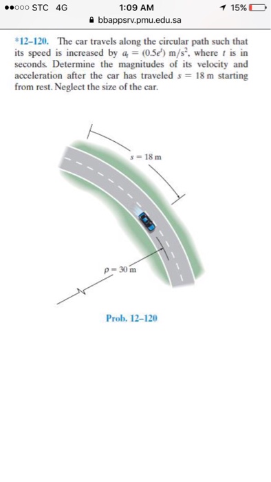 Solved The car travels along the circular path such that its | Chegg.com