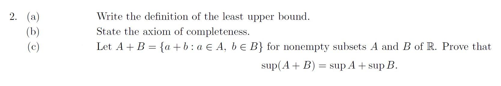 Solved the question is about Real Analysis. Please show all | Chegg.com