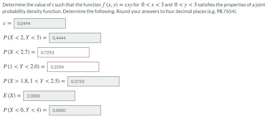 Solved Determine the value of c such that the function f | Chegg.com