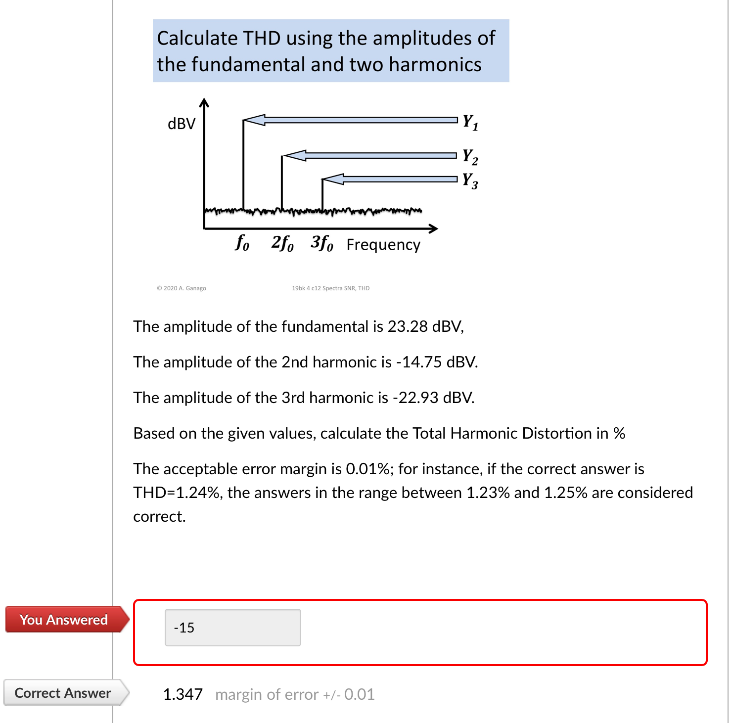Solved Calculate Thd Using The Amplitudes Of The Fundamental 4632