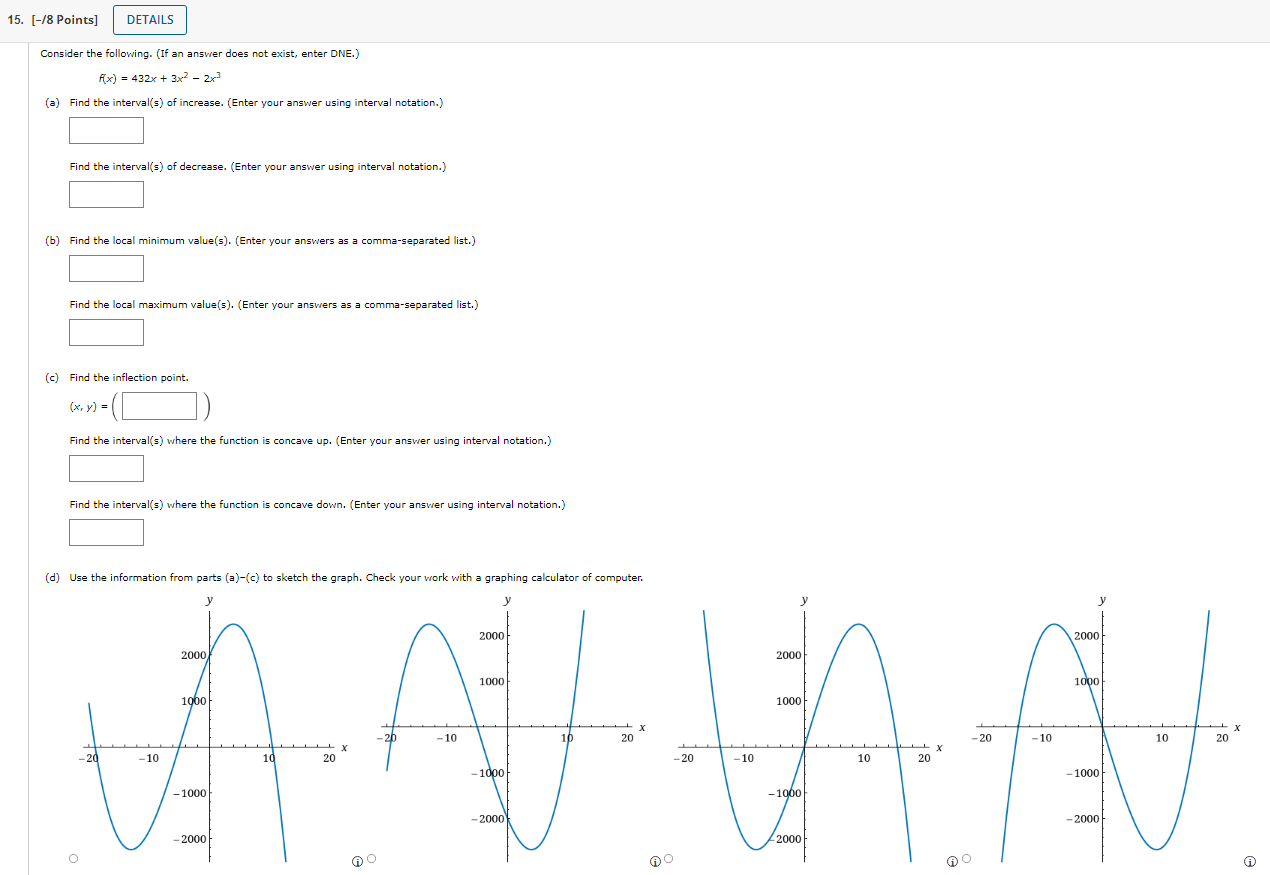 Solved 15. [-/8 Points] DETAILS Consider the following. (If | Chegg.com