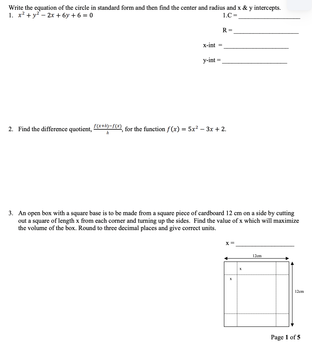 Solved Write the equation of the circle in standard form and | Chegg.com