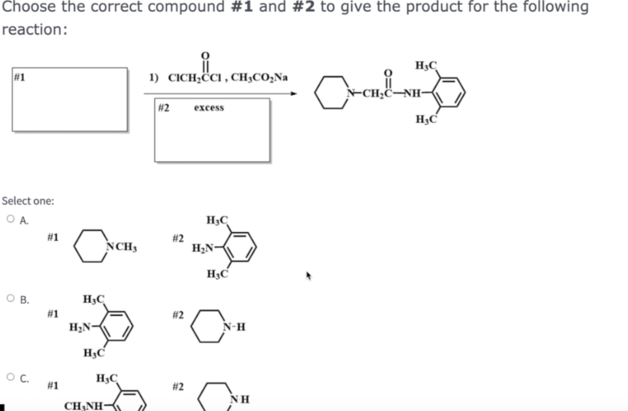 Solved Choose the correct compound \#1 and \#2 to give the | Chegg.com