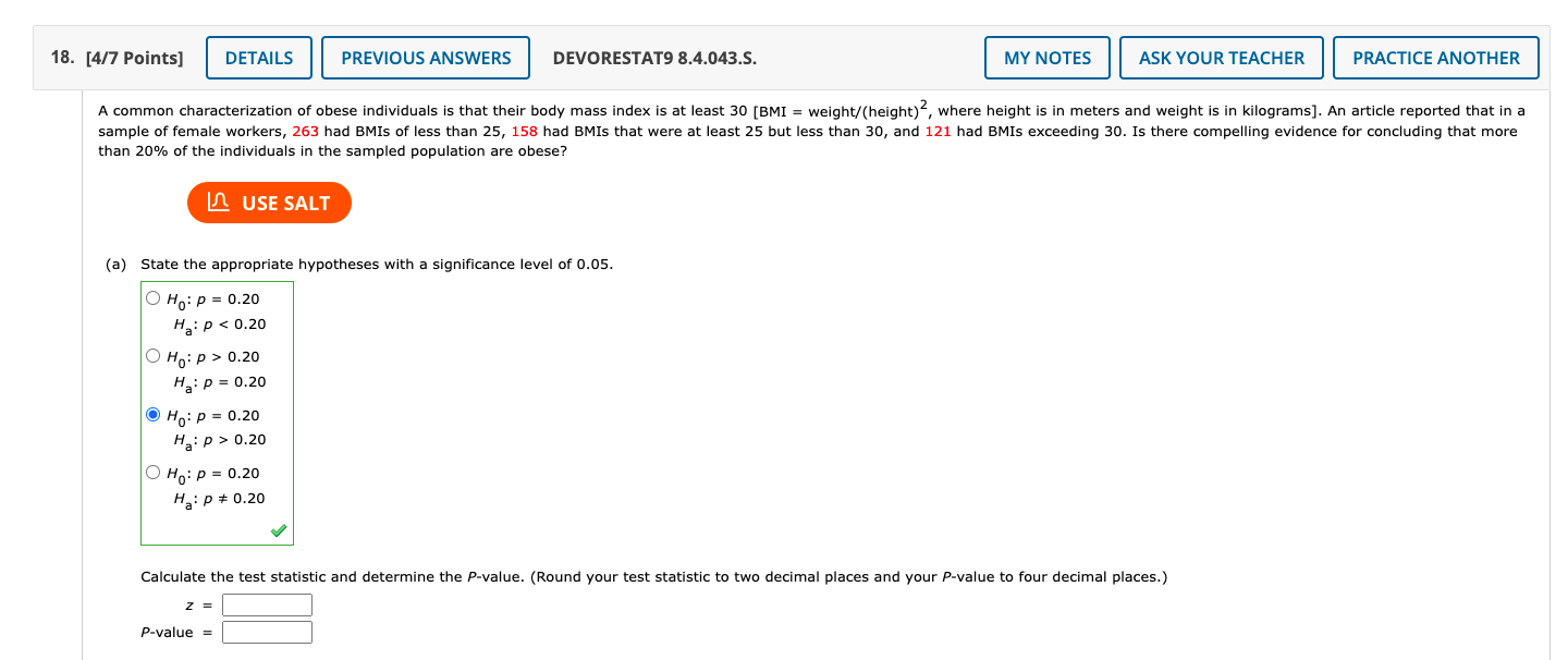 Solved 18. [4/7 Points] DETAILS PREVIOUS ANSWERS DEVORESTAT9 | Chegg.com
