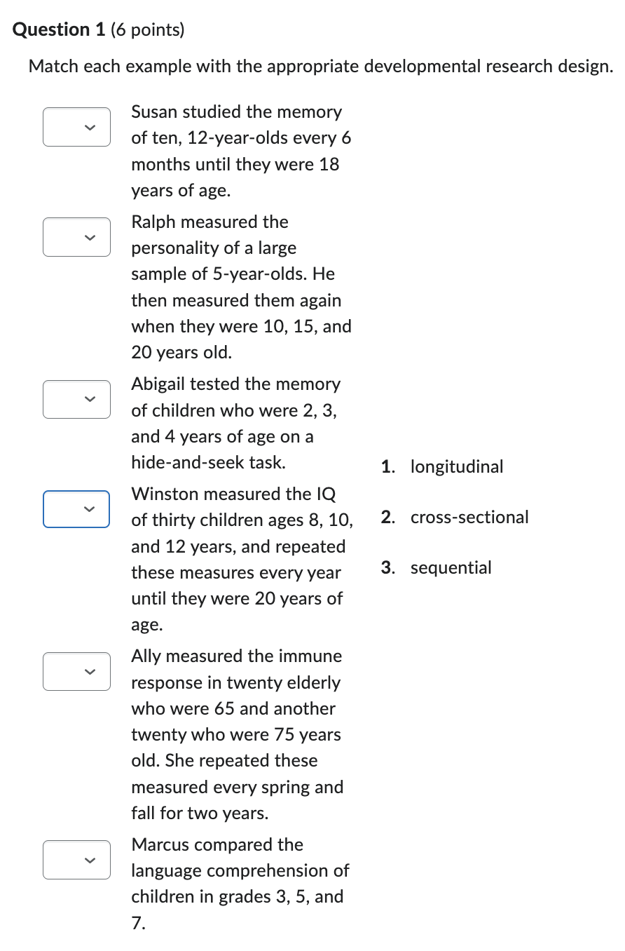 Solved Match each example with the appropriate developmental | Chegg.com