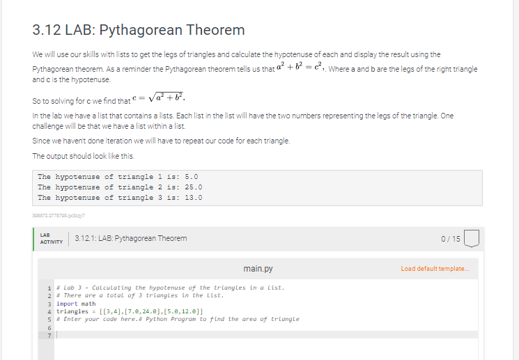 Solved We will use our skills with lists to get the legs of | Chegg.com