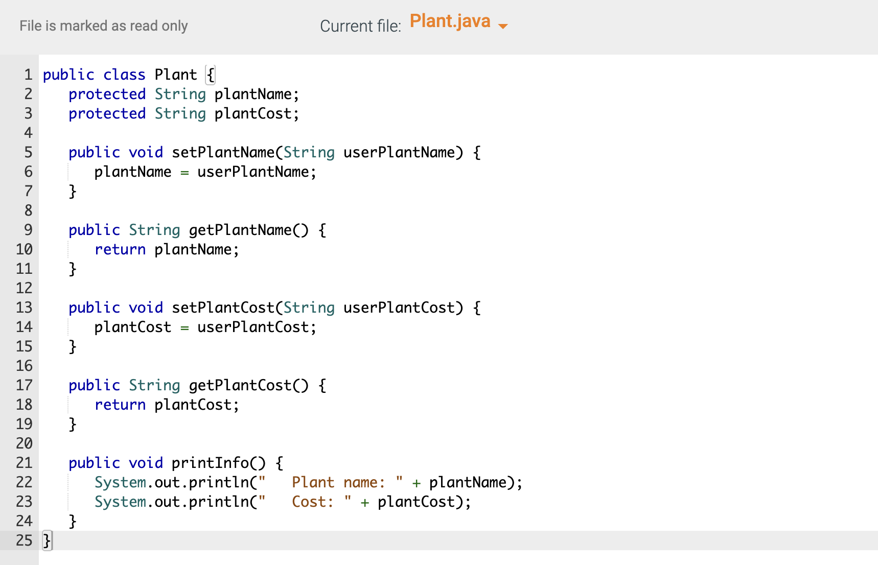Solved Given a base Plant class and a derived Flower class, | Chegg.com