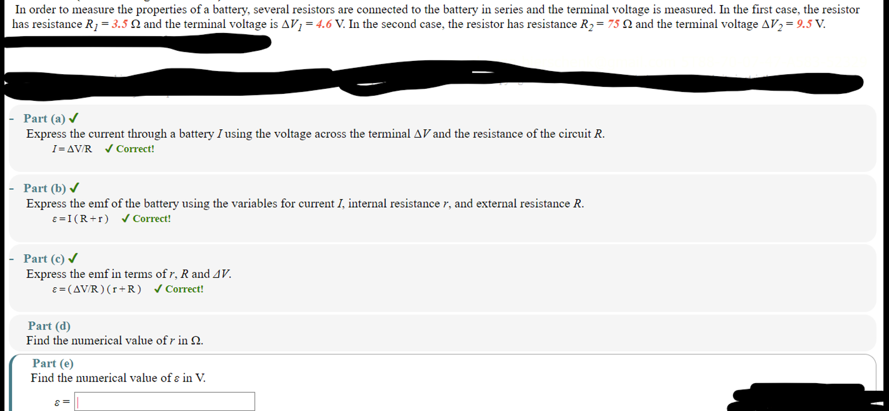 Solved has resistance R1=3.5Ω ﻿and the terminal voltage is | Chegg.com