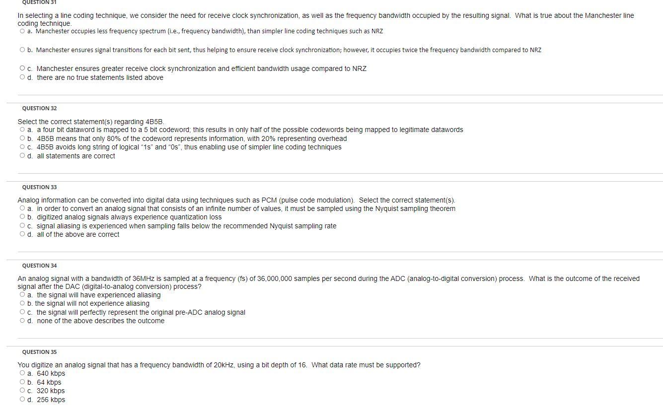 Solved coding technique. a. Manchester occupies less | Chegg.com