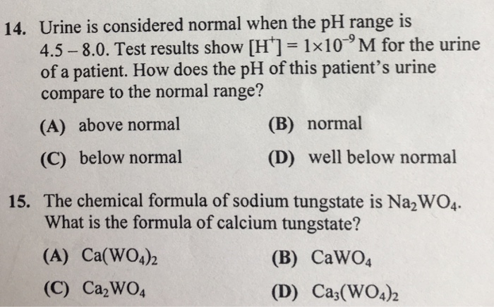 Solved Urine is considered normal when the pH range is 4.5 - | Chegg.com