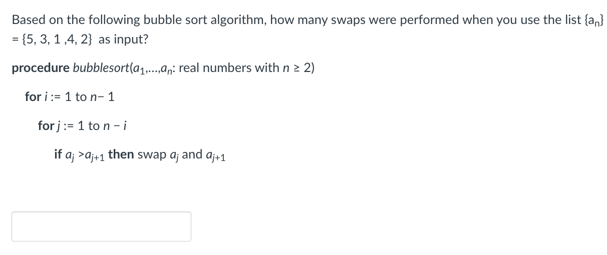 Solved Based On The Following Bubble Sort Algorithm How 9847