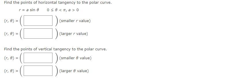 Solved Find the points of horizontal tangency to the polar | Chegg.com
