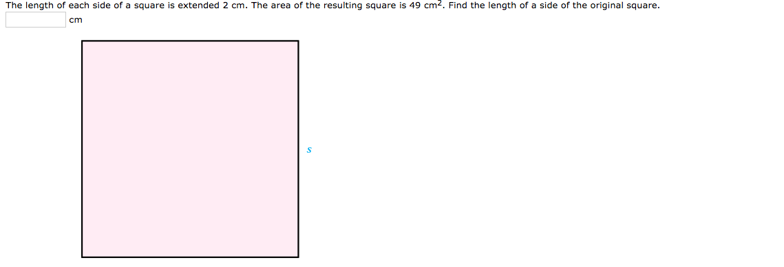 Solved The length of each side of a square is extended 2 cm. | Chegg.com