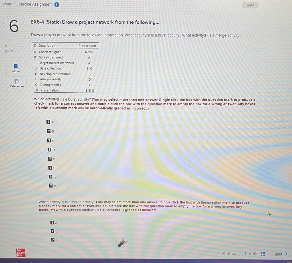 Solved EX6-4 (Static) Draw a project network from the | Chegg.com