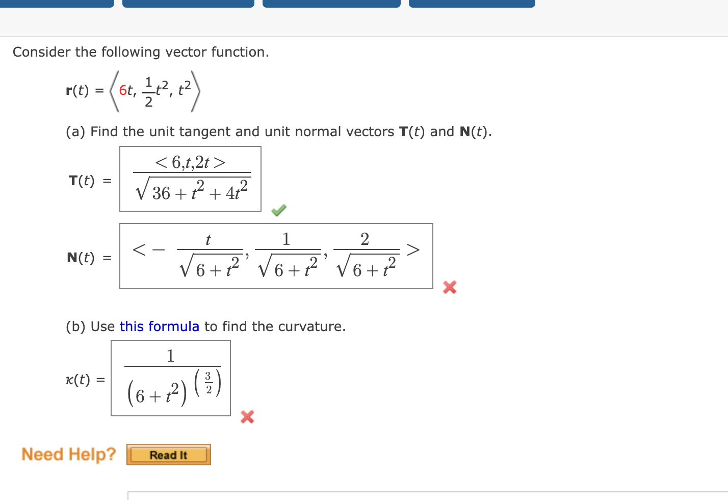 Solved Consider the following vector function. | Chegg.com