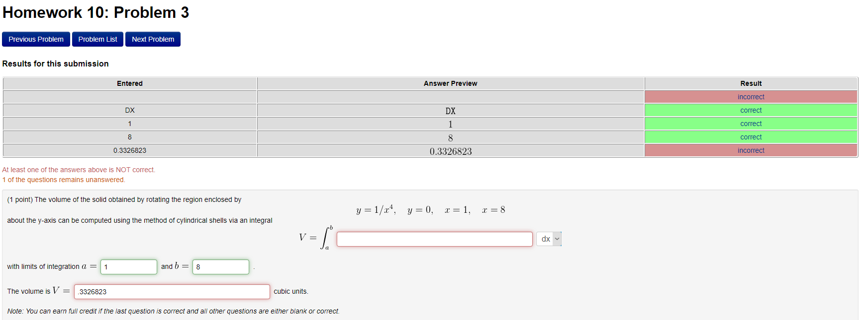 Solved Homework 10: Problem 3 Previous Problem Problem List | Chegg.com