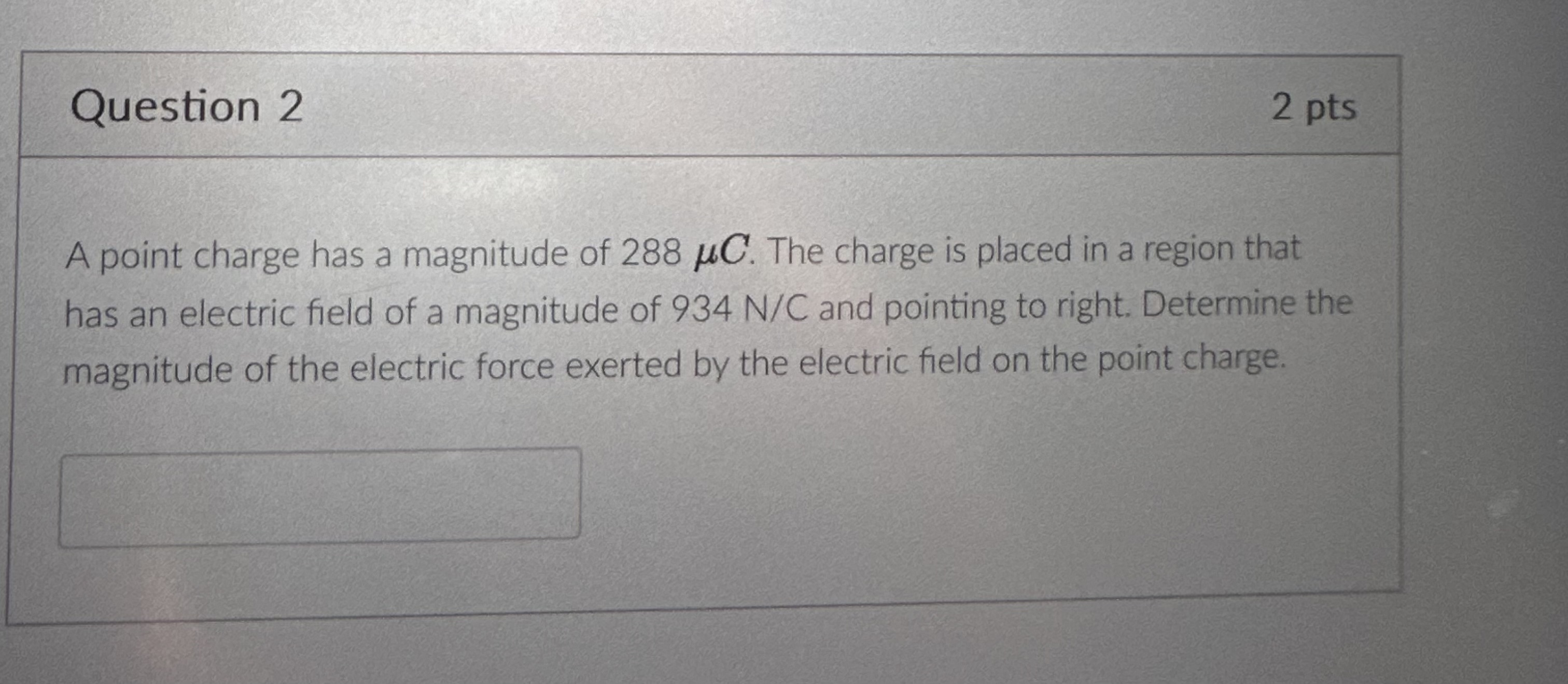 Solved Question 2A point charge has a magnitude of 288μC. | Chegg.com