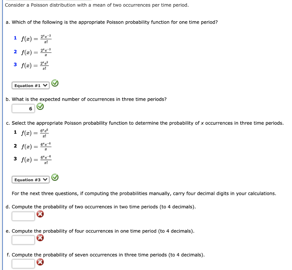 Solved Consider a Poisson distribution with a mean of two | Chegg.com