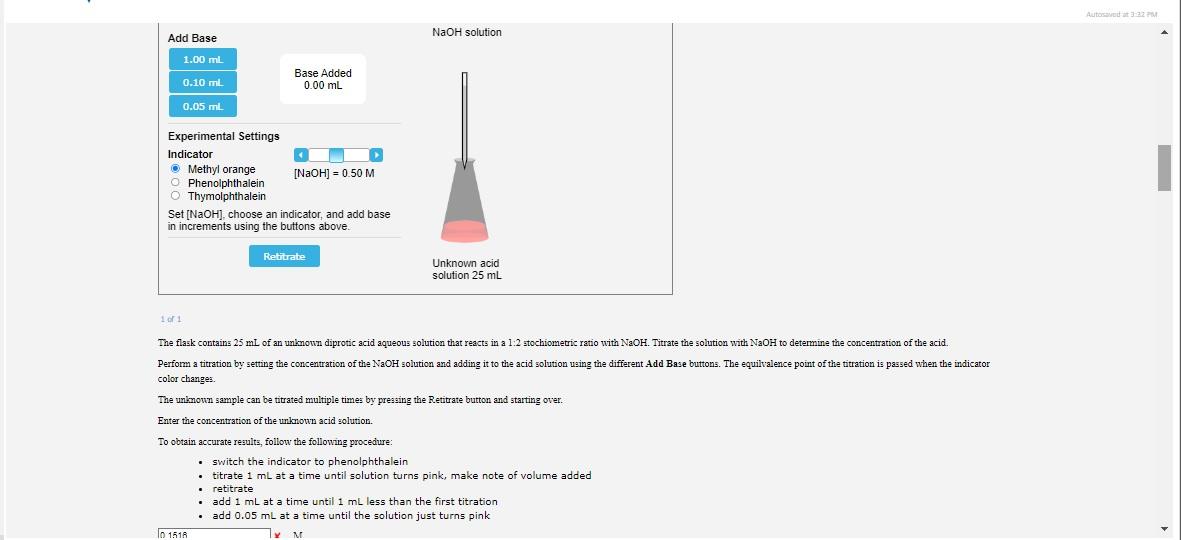 The flask contains 25 mL of an unknown diprotic acid | Chegg.com