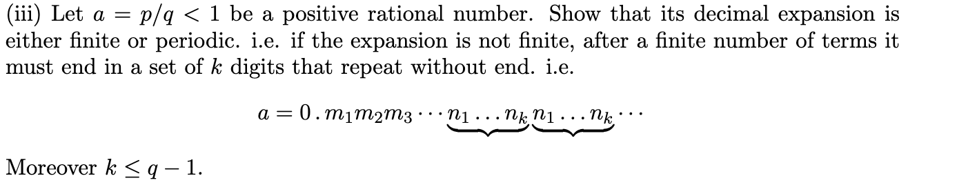 Solved (iii) Let a=p/q