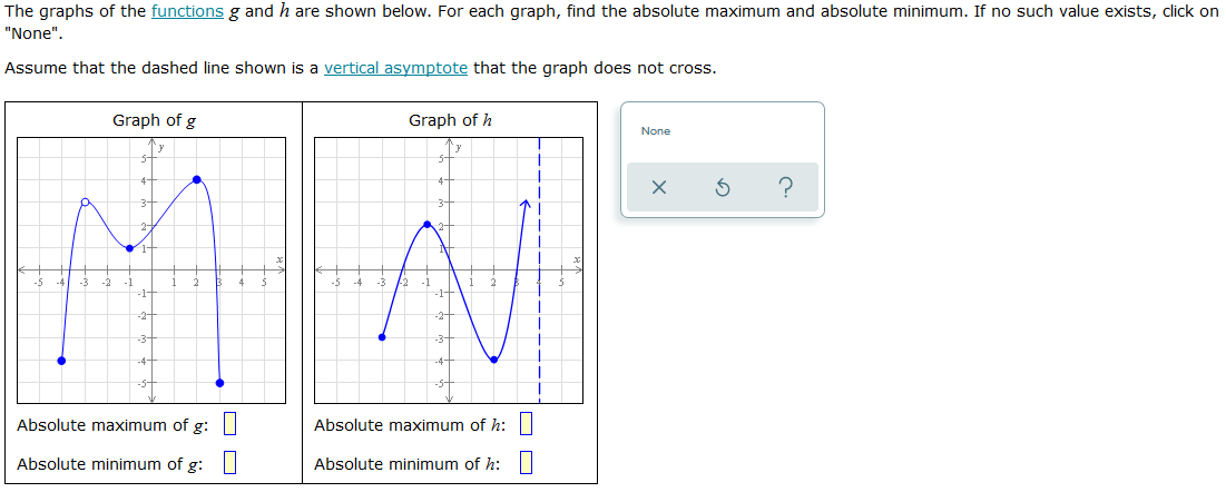 Solved The graphs of the functions g and h are shown below. | Chegg.com