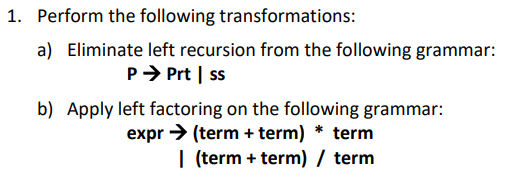 Solved 1. Perform the following transformations: a) | Chegg.com
