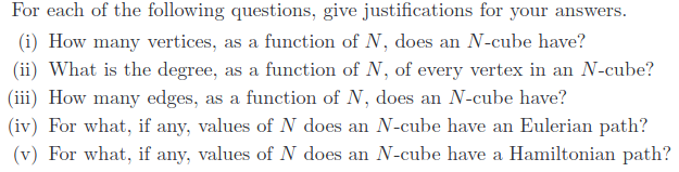Solved If N∈N then an N-cube is a graph defined as follows: | Chegg.com