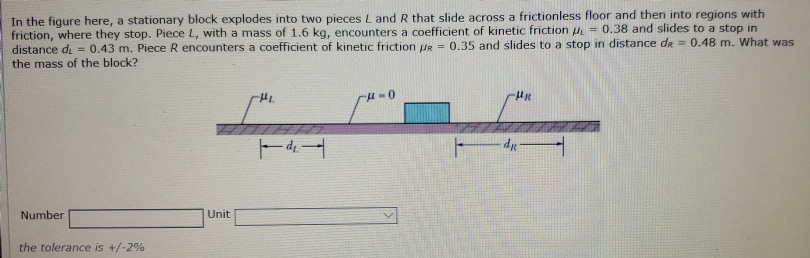 Solved In the figure here, a stationary block explodes into | Chegg.com