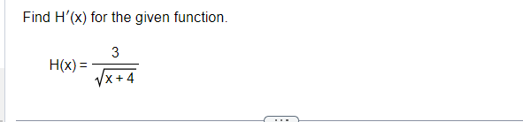 Solved IFind H'(x) ﻿for the given function.H(x)=3x+42 | Chegg.com